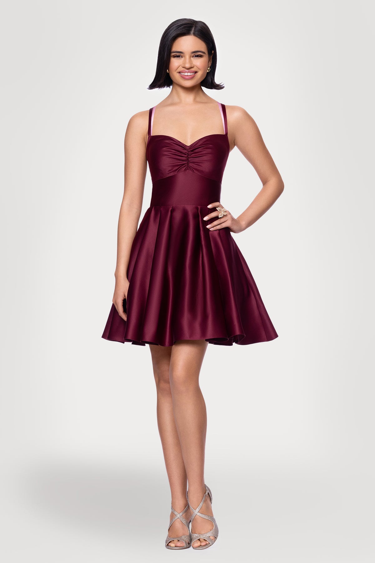 "Minna" Short Lamour Satin Dress – Blondie Nites